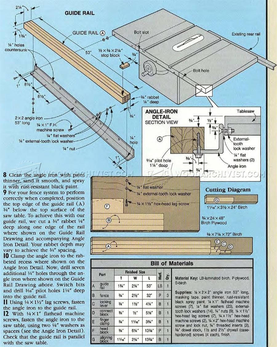  2010 DIY Table Saw Rip Fence WoodArchivist
