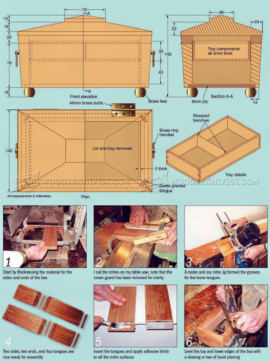 Tea Caddy Trinket Box Plans WoodArchivist