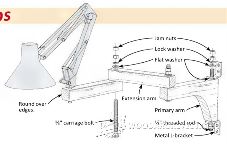 Wall Mounted Lamp Arm • WoodArchivist