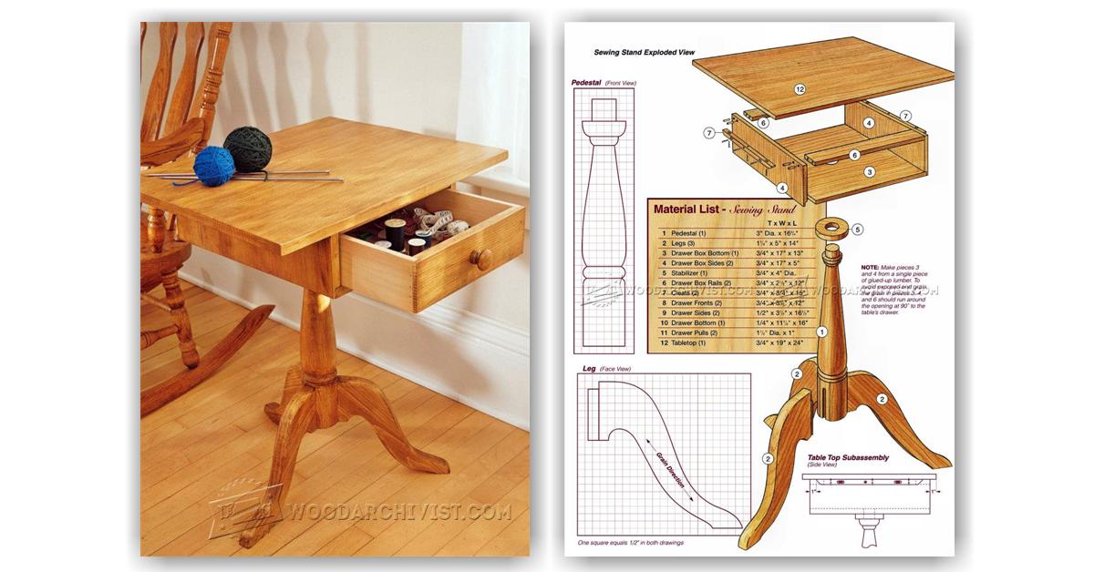 Sewing Stand Plans • WoodArchivist